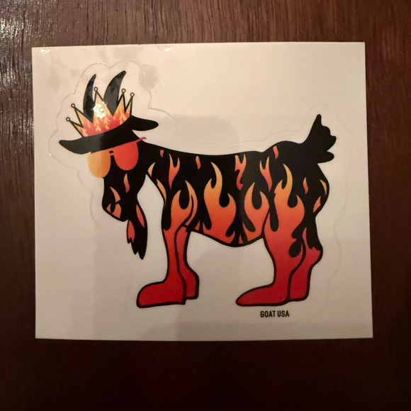 Goat Usa | Other | Goat Usa Flame Goat Sticker | Poshmark